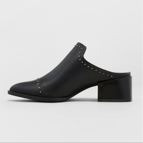 Universal Thread | Shoes | Womens Black Slide Heeled Graphite Stud Mule ...